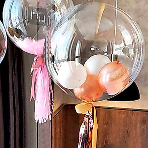 lightsfever Clear Balloons, Bobo Balloons, Transparent Balloons, Wedding bubble balloons, Wedding Party Decorations, Birthday decorations, bachelorette party balloons, for helium or air (20 pack)