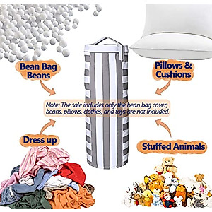 Stuffed Animal Storage Bean Bag Cover for Kids - Organize, Sit, Play & Box Help Promote Comfort and Relaxation - Perfect Playroom & Bedroom Plush Toys Beanbag, Cylinder, Best Gift for Kids