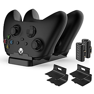 Controller Charging Dock for Xbox Series X, Xbox Series S, Xbox-one S and Xbox-one X with 800mAh Battery Pack and Battery Cover, MENEEA Dual Charger Stand Station Accessories with Charging Cable