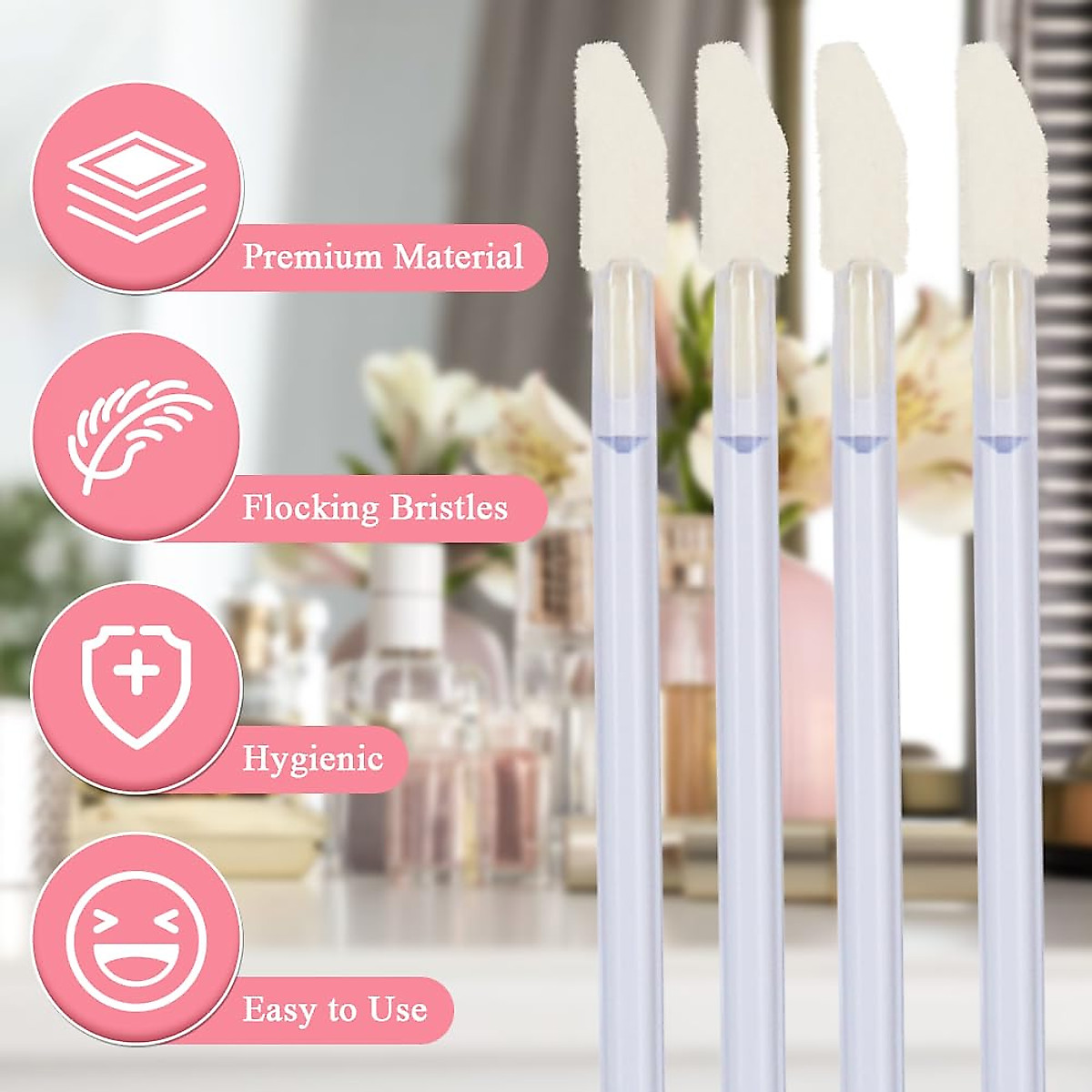 Shintop Disposable MakeUp Lip Brush Lipstick Gloss Wands Applicator Perfect Make Up Tool (100pcs clear)