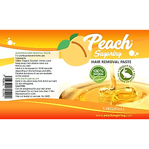 Sugaring Paste Hard - Peach Sugaring Organic Hair Removal Wax 45 Oz.