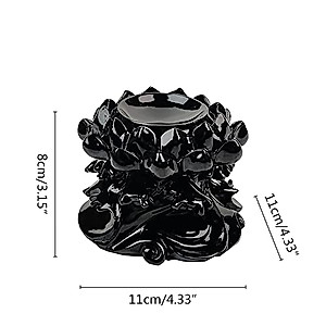 OmyLens Large Lotus Crystal Ball Stand Sphere Display, Natural Healing Feng Shui Glass Orb Holder Base Statue Decoration, for 80mm-150mm Sphere