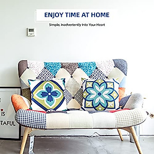 ZXXSFM 4 Pack Outdoor Throw Pillows For Patio Furniture,Outdoor Lumbar Pillow Covers Set,Outdoor Fall Throw Pillow Covers 18X18 Waterproof Patio Pillow Outdoor Waterproof For Balcony,Garden,Couch,Sofa