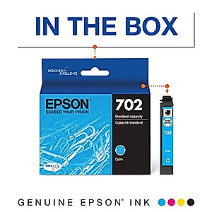 EPSON T702 DURABrite Ultra -Ink Standard Capacity Cyan -Cartridge (T702220-S) for select Epson WorkForce Pro Printers