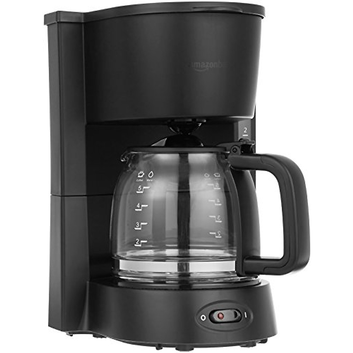 Amazon Basics 5-Cup Drip Coffeemaker with Glass Carafe and Reusable Filter, Black