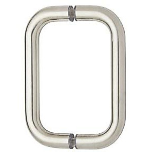 Rockwell Security Tubular Back to Back Door Pull 6 Inch Brushed Nickel Finish for Commercial and Residential Heavy Glass Frameless Shower Doors 1/4 Inch to 1/2 Inch Thick