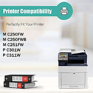 XNINJA Compatible High Yield MC250H Toner Cartridges for Ricoh 408336 408337 408338 408339 for M C250FW M C250FWB M C251FW P C301W P C311W Printer Magenta