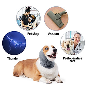 PUMYPOREITY Calming Dog Ears Cover, Dog Ear Muffs Noise Protection, Dog Ear Protection for Anxiety Relief, Dog Calming Hood, Dog Headband for Anxiety, Ear Muffs for Dogs and Cats,Green,L