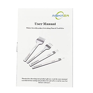 Aiskaer White Steel 4mm 1/2/4/6 Prong DIY Diamond Lacing Stitching Chisel Set Leather Craft Kits