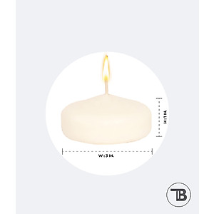 TB Decoration Scented Floating Candles 3 Inch for Centerpieces Water Candles Vanilla scented Set of 12 for Wedding Outdoor Events |Up to 11 Hour| Pool Romantic Dinner Party ceremony (Vanilla)