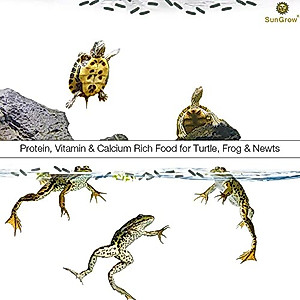 SunGrow Floating Food Sticks for Aquatic Turtles, Newts and Frogs, Balanced Meal for Strong Bones and Shells, Zip-Lock Packaging, 7 Ounce