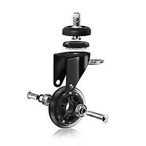 Slipstick CB690 Floor Protecting Rubber Office Chair Caster Wheels (Set ff 5), Roller Style, Universal 7/16" Stem, 3" Black Castors