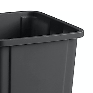 Mix.Home 19 Gallon Black Square Trash can Restaurant Trash can Commercial Trash can Tall Plastic Trash can Industrial Trash can Square Trash cans for Kitchen Janitorial Trash can