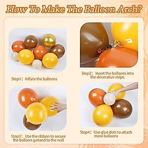 157pcs Thanksgiving Balloon Arch Fall Balloon Arch Kit with Mustard Yellow Burnt Orange Balloons Different Sizes for Harvest Baby Shower Friendsgiving Fall Birthday Party Turkey Decorations