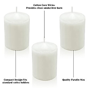 Amusaer White Votive Candles, 20 Packs Unscented Wax Candles for Wedding, Party & Home (15 Hour), 1.5''D x 2.25''H