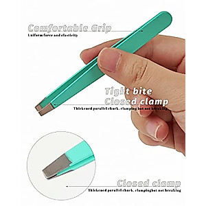 Eyebrow Tweezers Set 7 in 1, Tweezers with Leather Travel Case, Precision Tweezers for Women with Curved Scissor, Eyebrow Razor, Eyebrow Kit for Facial Hair Ingrown Hair Removal