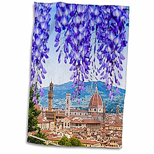3D Rose City Center of Florence-Firenze-UNESCO-Tuscany-Italy Hand Towel, 15" x 22"