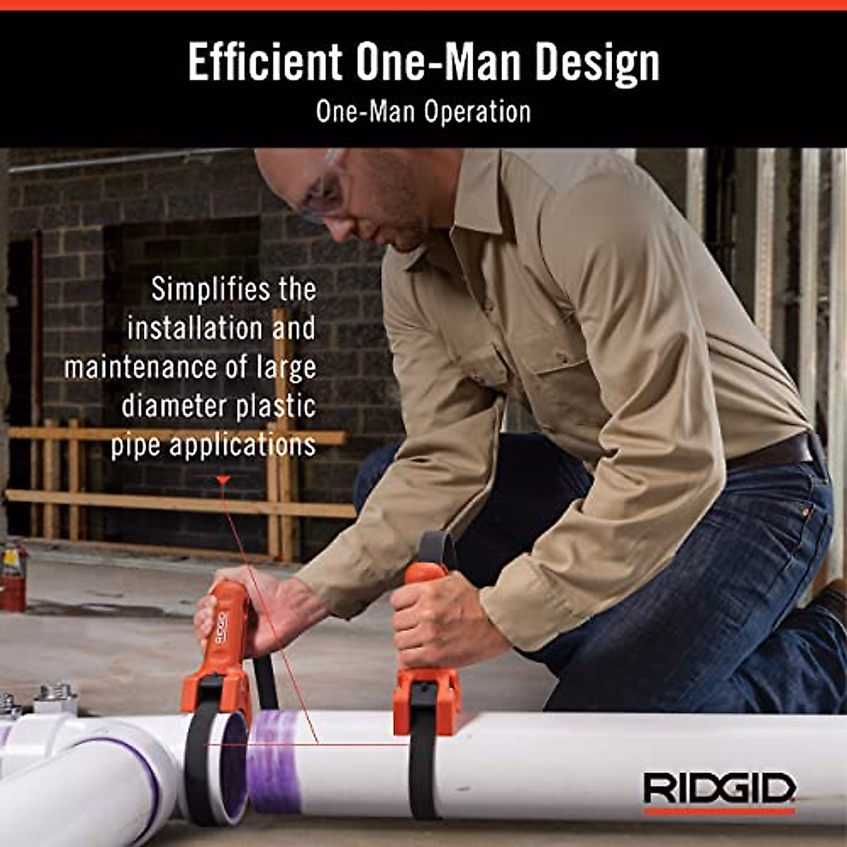 RIDGID 42478 STRAPLOCK Pipe Handle 7" Strap Wrench, Red