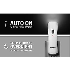Energizer LED Rechargeable Plug-in Flashlights (6-Pack), Weatheready Emergency Flashlight for Hurricane Supplies and Survival Kits, Flash Light with Convenient Plug-in Design
