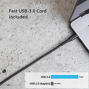 Elevation Hub with 6ft USB-C Cable - MacBook Charger Cord Management, Adds a SD Card Reader, USB-A 3.0, USB-C 3.1 Pass Through Power