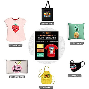 HTVRONT Heat Transfer Paper for T Shirts 20 Sheets, 8.5" X 11" Printable Heat Transfer Vinyl, Vivid Color & Durable Iron on Transfer Paper for Dark Fabric