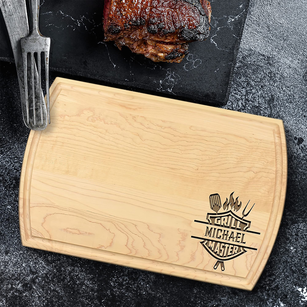 USA Made Personalized Cutting Board - Fathers Day, Birthday, Anniversary - Customized Gifts for Men, BBQ, Grill Accessories - Dad, Husband, Brother, Boyfriend, Papa - Custom Unique Mens Gifts for Him