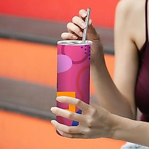 YOUKE OLA 16 Pack Sublimation Tumblers Flat Edge Blanks Skinny Straight Bulk 20 oz, Stainless Steel Double Wall Insulated Sublimation with Straw & Lids for Heat Transfer, White