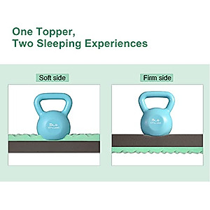 Mattress Topper RV Short Queen, Medium Firm Memory Foam Mattress Topper with Bamboo Cover, 3-Inch Dual Layer Bed Topper for Camper, RV Bed