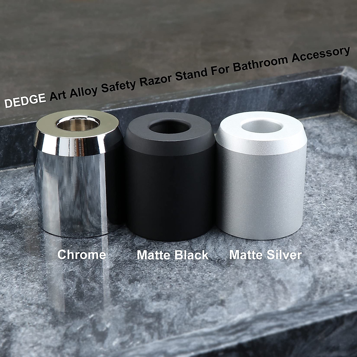 DEDGE Safety Razor Stand Alloy Shaving Stand for Bathroom Accessory Matte Black