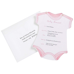 Wilton Pink Girl Onesie Fill-In Baby Shower Invitations, 12pc