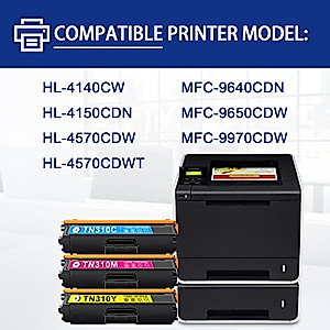 NUCALA TN310C TN310M TN310Y: Compatible TN310 Toner Replacement for Brother TN-310C TN-310M TN-310Y to use with HL-4150CDN HL-4570CDW MFC-9640CDN MFC-9650CDW MFC-9970CDW Printer (3-Pack, CMY)