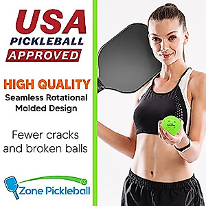 ZONE PICKLEBALL Neon Green Outdoor Pickleballs | USAPA Approved | 40 Holes | Durable | 6 Pack|
