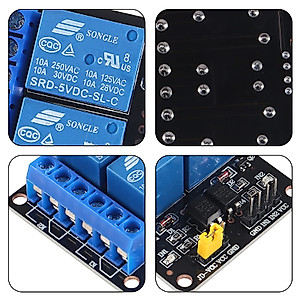 DWEII 10 PCS 2 Channel DC 5V Relay Module with Optocoupler Low Level Trigger Expansion Board Compatible with Arduino R3 MEGA 2560 1280 DSP ARM PIC AVR STM32 Raspberry Pi