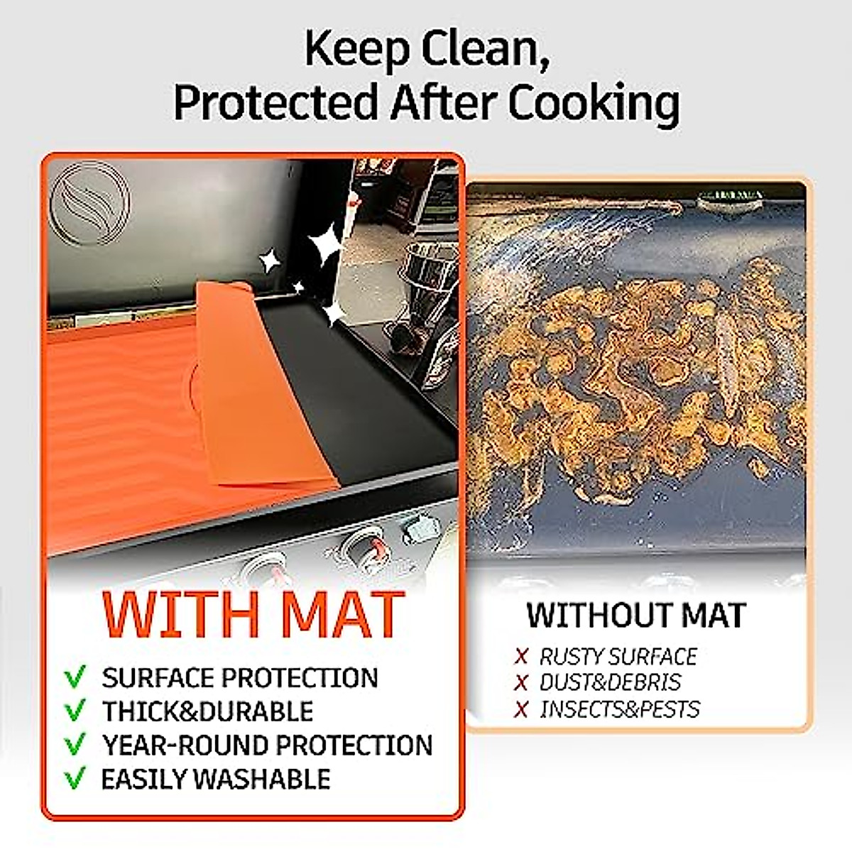 Griddle Mat 36 Inch for Blackstone Grill Heavy Duty Food Grade Silicone Mats for Blackstone Griddle Protect Griddle from Rodents, Insects, Debris and Rust, All Season Cooking Protective Cover