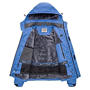 WULFUL Men's Waterproof Ski Jacket Warm Winter Snow Coat Mountain Windbreaker Hooded Raincoat