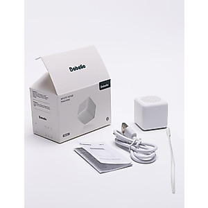 White Noise Machine Babelio Cube Pocket Mini Sound Machine for Adults Kids Baby | 9 Non-looping Sounds, Timer | Easy to Pocket and Travel, with Lanyard, 1.38" x 1.38" x 1.38" - White