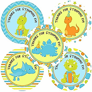 Dinosaur Thank You Sticker Labels by Adore By Nat - Boy Children Birthday Baby Shower Party Supplies - Set of 30