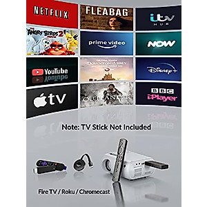Mini Projector, CLOKOWE 2023 Upgraded Portable Projector with 7000 Lux and Full HD 1080P, Movie Projector Compatible with iOS/Android Phone/Tablet/Laptop/PC/TV Stick/Box/USB Drive/DVD/Game Console