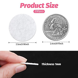 White Round Felt Circles, 200 Pcs Felt Circles for Crafts, 1 Inch Pre Cut Felt Craft Pads Non-Woven Felt Fabric Circles Soft Thick Felt Circles for DIY Sewing Handcraft Flower Making Hair Accessories