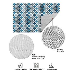 Front Door Mat, Non - Slip Absorbent Door Entry Mats, Doormats Indoor/Outdoor Entrance Small Rugs, Retro Moroccan Tile Pattern Print Doormat - Easy to Clean Floor Mats for Home 20x32 Inch
