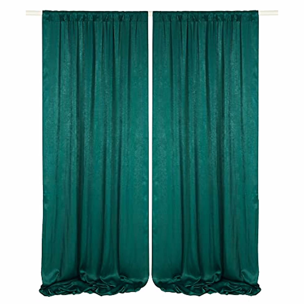 Cytdkve 2 Panels 4.8 Feet x 10 Feet Hunter Green Velvet-Like Wedding Backdrop Curtain Drapes, Silky Soft Window Curtains Panels for Wedding Ceremony Birthday Party Decorations