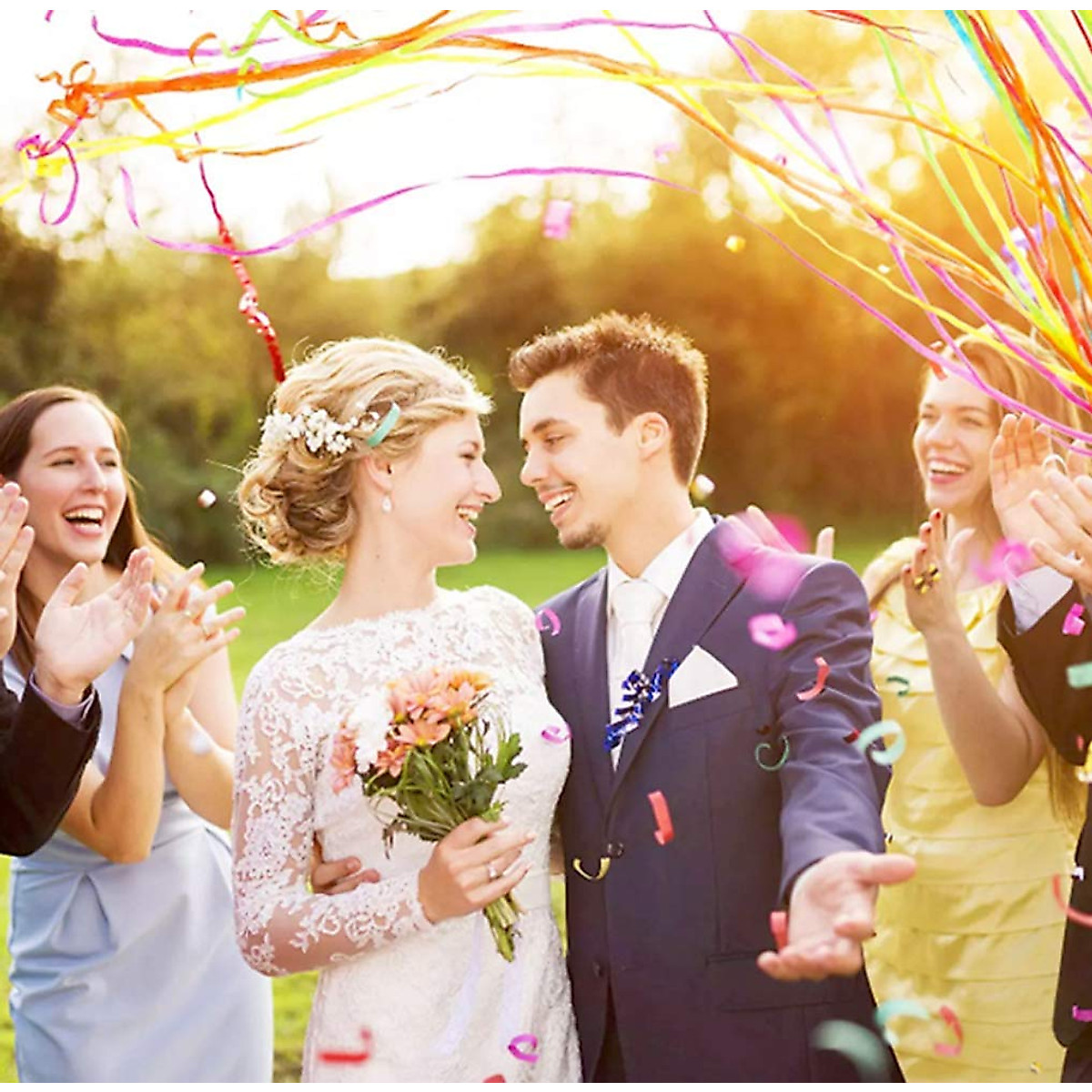 10Pcs Colorful Hand Throw Streamers Party Poppers Streamers No Mess Confetti Crackers Poppers for New Years Birthday Wedding Graduation Shows (Randon Colors)