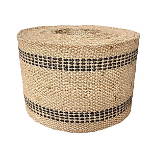 Black Stripe Jute Webbing for Upholstery and Crafts, 3.5 Inches X 12 Yards