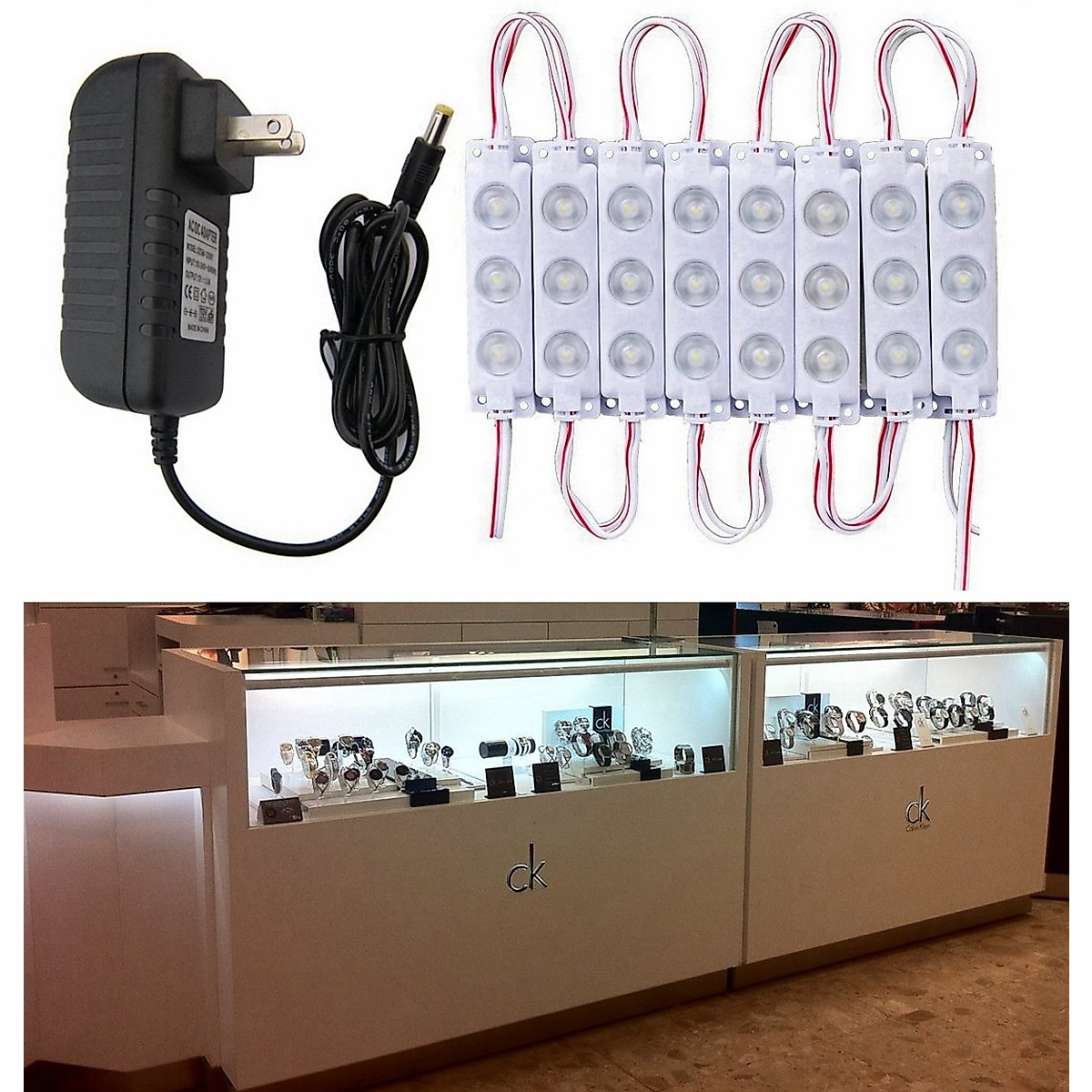 Store Showcase LED Lights 60 Leds 12V 40LM/chip Waterproof White Light with Project Lens for Store LED Project Decorative Light Fixtures