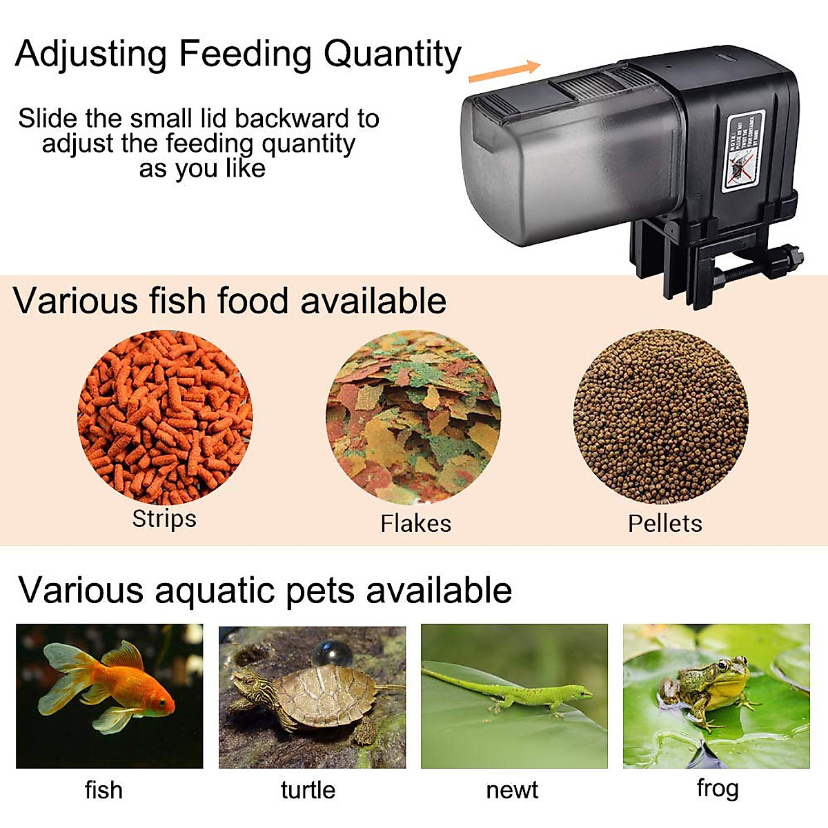 AquaBasik Wi-Fi Automatic Fish Feeder Aquarium Tank Food Dispenser Auto Vacation Timer Feeder Compatible with Alexa Google Home