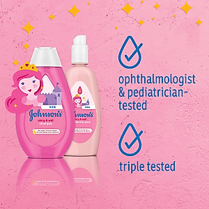 Johnson's Kids Shiny & Soft Tear-Free Kids' Shampoo with Argan Oil & Silk Proteins, Hair Wash Gently Cleanses & Boosts Natural Shine & Softness, Hypoallergenic, Sulfate-Free, 13.6 fl. oz