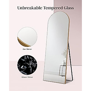 NARCISSUS Full Length Mirror Arched,64"x21",Dressing Mirror,Full Body Mirror Gold