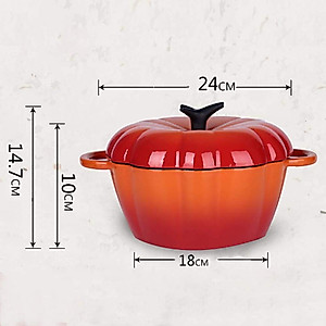 MYYINGBIN 24cm Cast Iron Casserole with Non Stick Enamel Coating, Binaural Tomato Stew Pot with Lid, Gifts for Parents, 1