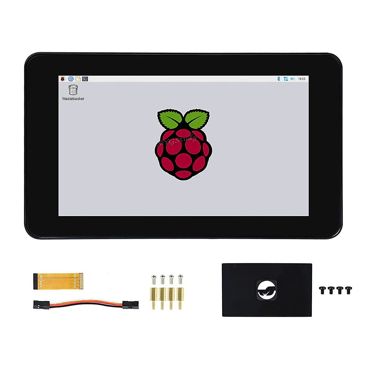 XYGStudy 7inch Capacitive Touch IPS Display Screen LCD for Raspberry Pi with Protection Case, DSI Interface Resolution 1024×600 Supports Raspberry Pi 4 Model B (7inch DSI LCD (C) (with case A))