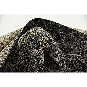 Unique Loom Del Mar Collection Area Rug - Lucille (5' 3" x 8' Rectangle, Dark Gray/ Ivory)